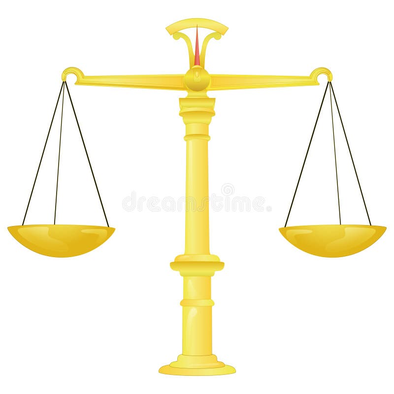 Desenho Dourado Do Vetor Do Equilíbrio Do Peso Ilustração do Vetor ...