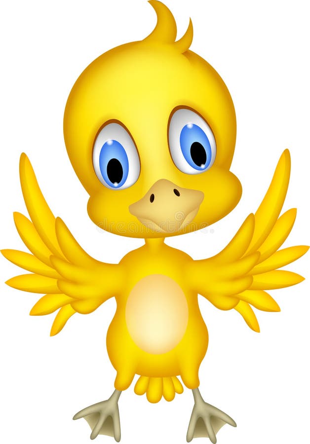 Desenhos Animados Amarelos Bonitos Do Pintainho Ilustração Stock ...