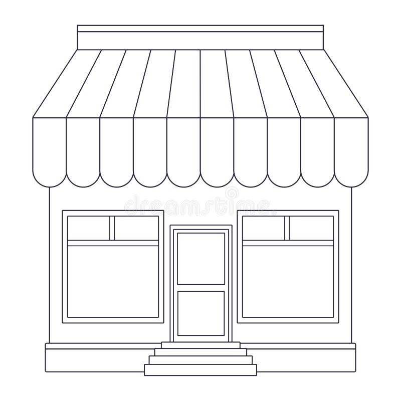 Desenhos Animados Da Loja Do Comércio Ilustração do Vetor - Ilustração ...