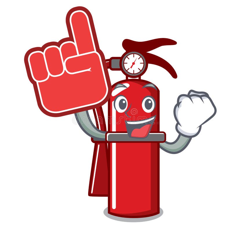 Desenhos Animados Da Mascote Do Extintor Do Dedo Da Espuma Ilustração ...