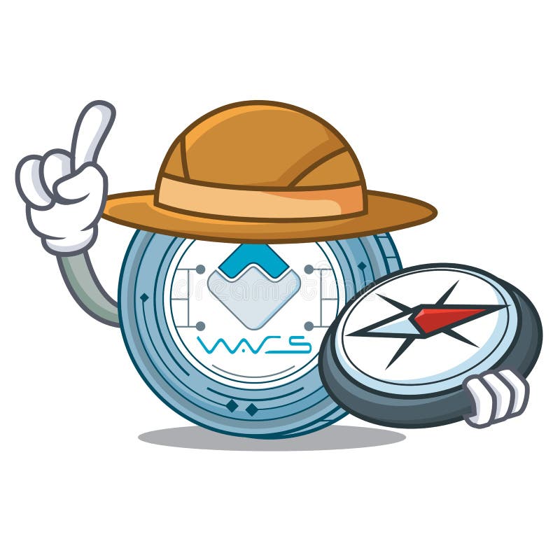 Desenhos Animados Da Mascote Da Moeda De Waves Do Explorador Foto de ...