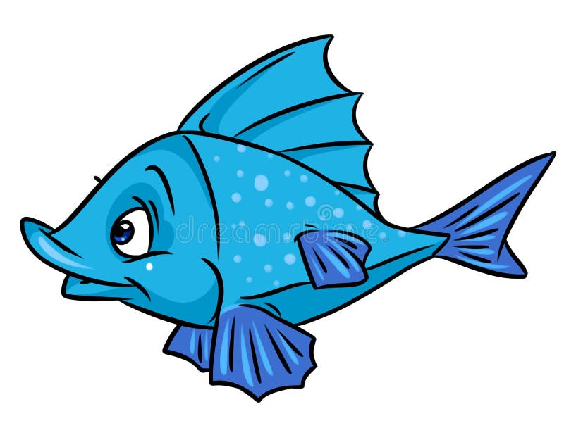 Desenhos Animados Do Azul Dos Peixes Ilustração Stock - Ilustração de ...