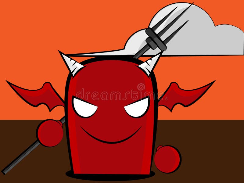 Desenhos animados do diabo ilustração do vetor. Ilustração de vermelho ...