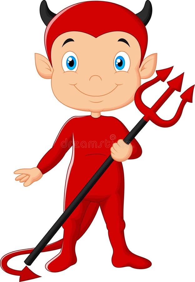 Desenhos Animados Do Diabo Vermelho Ilustração do Vetor - Ilustração de ...