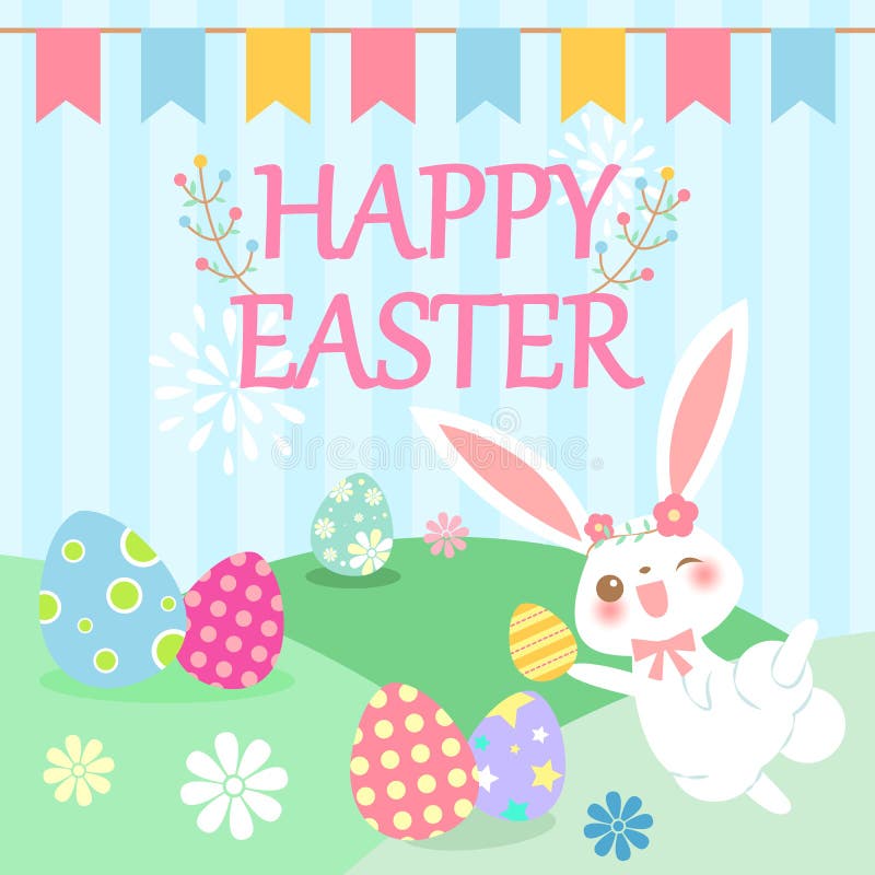 Desenhos Animados Easter Feliz Ilustração do Vetor - Ilustração de ...