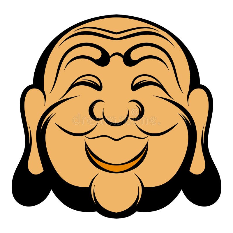 Desenhos Animados Principais Do ícone Da Buda Ilustração do Vetor ...