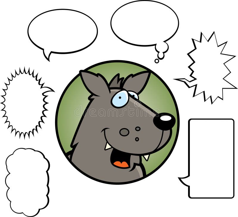 Desenhos Animados Wolf Talking Ilustração do Vetor - Ilustração de ...