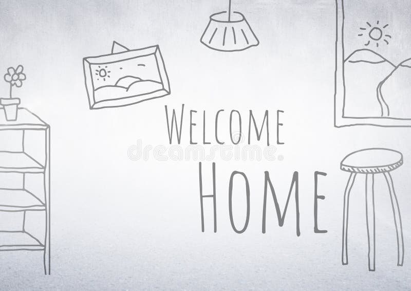 Desenhos Home Bem-vindos Com Fundo Brilhante Ilustração Stock ...