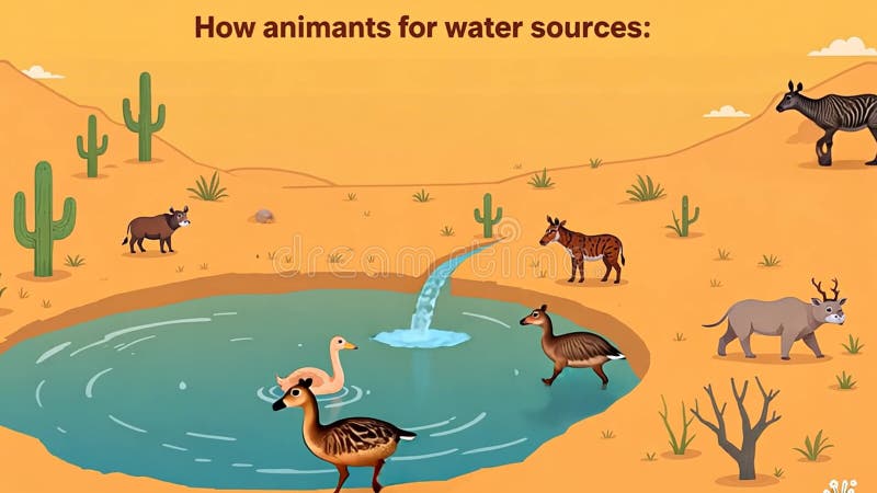 Desert Animals & Water Sources Stock Video - Video of resources ...