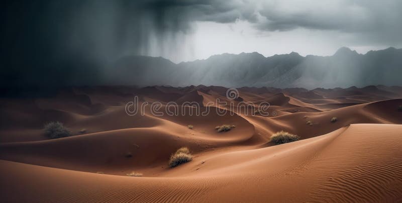 Desert with an Approaching Sandstorm. Forces of Nature and Natural ...