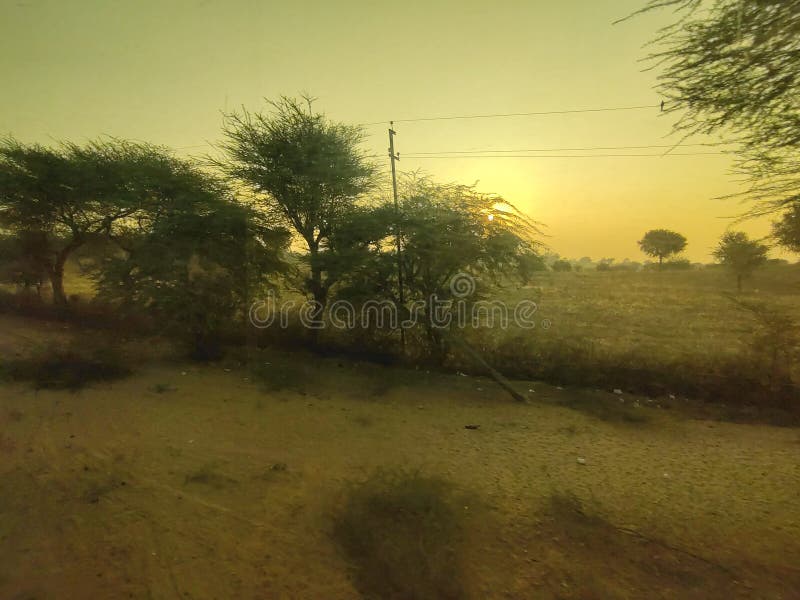 Desert Area of Rajasthan India Stock Photo - Image of evening ...