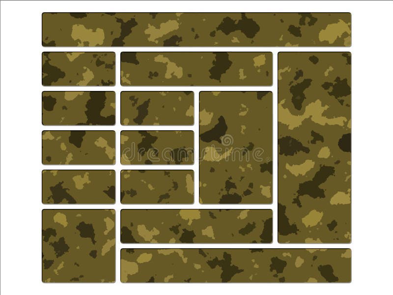 Desert Army Camouflage Website Navigation Buttons Stock Illustration ...