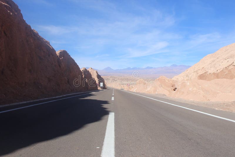 Desert Atacama road. stock photo. Image of road, rica - 93188906