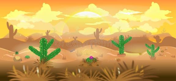 Parallax Desert 2D Background. 2D Desert Game Background for Videogames ...