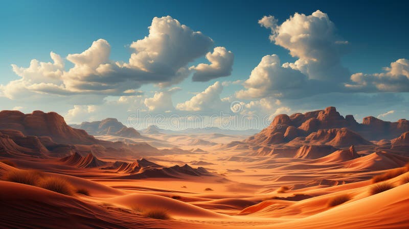 Desert Background during the Day. Beautiful Landscape of Mountains and ...