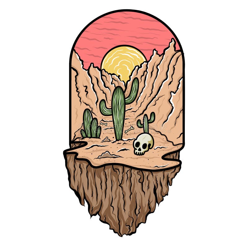 Desert Badge Logo Vintage Vector Illustration Stock Vector ...