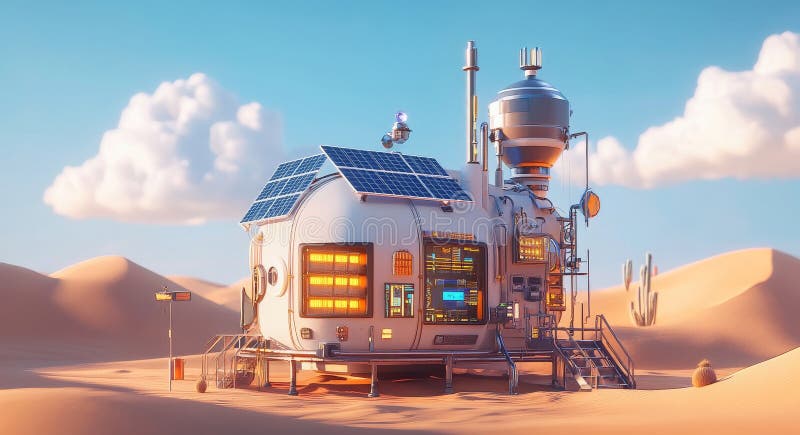 Desert-based Research Center of the Future Featuring Solar Panels and a ...