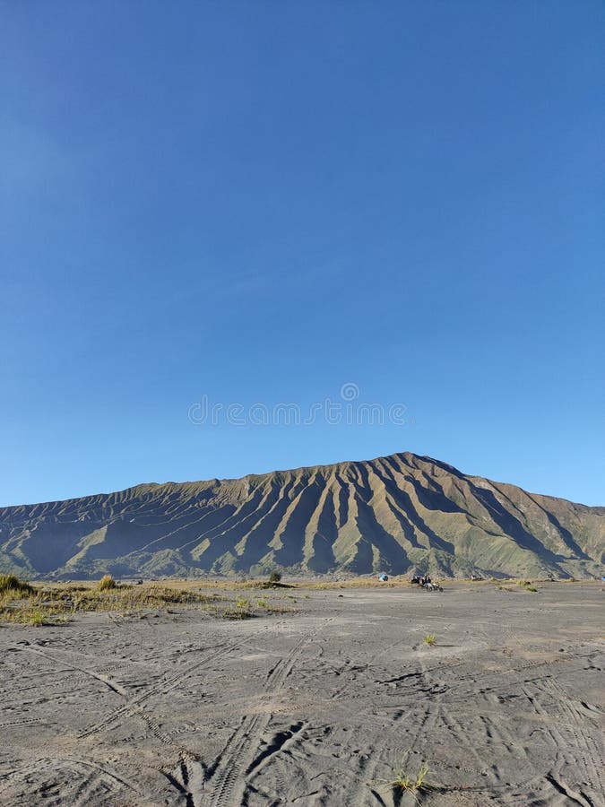 Desert and Blue Sky at Bromo Mountain Stock Image - Image of ridge ...
