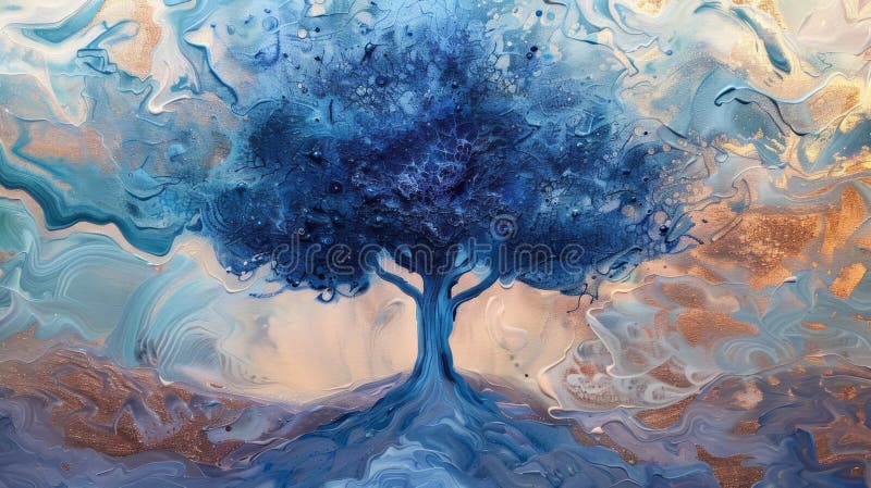 Desert blue tree of life stock illustration. Illustration of technology ...