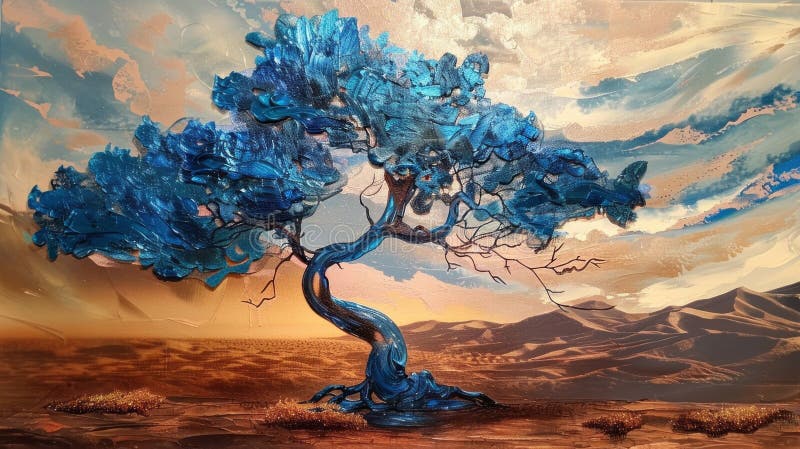 Desert blue tree of life stock illustration. Illustration of ...