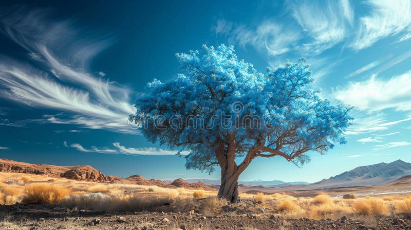 Desert blue tree of life stock photo. Image of decoration - 320664138