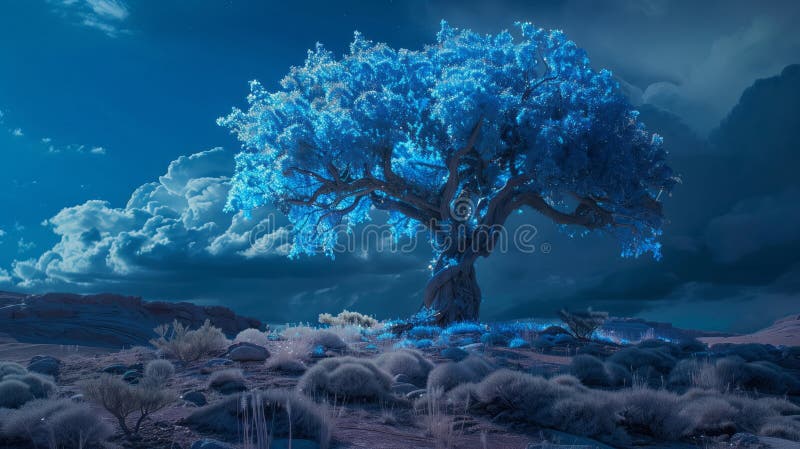 Desert blue tree of life stock photo. Image of poster - 321250706