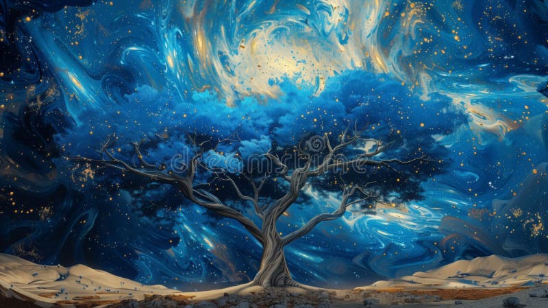 Desert blue tree of life stock photo. Image of modern - 321250778