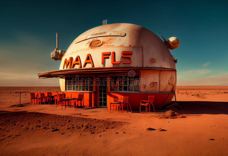 Desert cafe. rusty place stock illustration. Illustration of empty ...