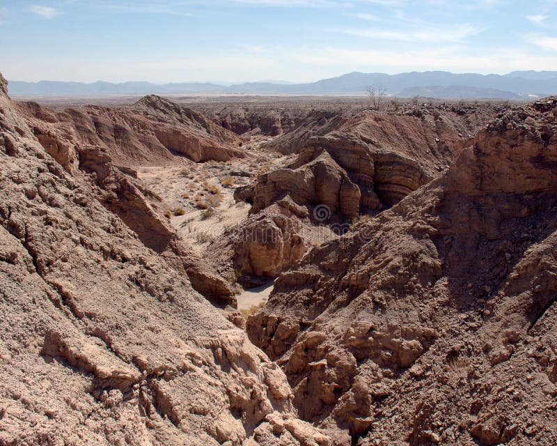 Desert Canyon with Mountains Stock Image - Image of sand, background ...