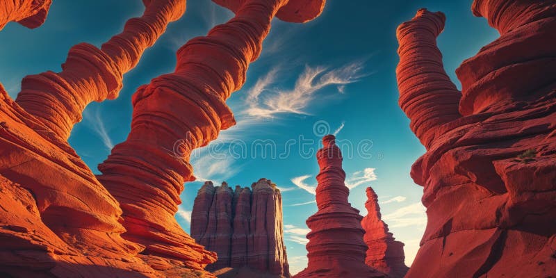 Desert Canyon Sunset Spiral Rock Formations Stock Photos - Free ...