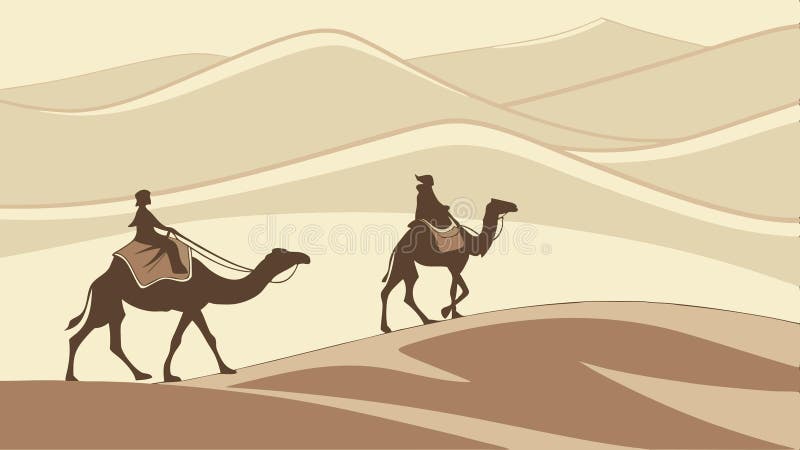Desert Caravan at Pyramids, Egypt Travel and Ancient History Vector ...