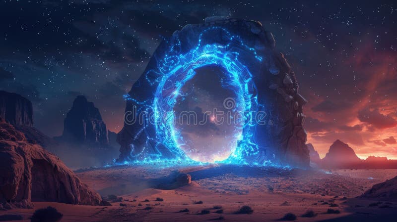 Desert cave at night stock image. Image of barren, cave - 375127911