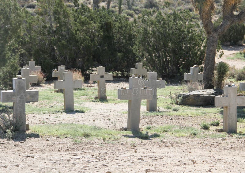 Crosses in desert cemetery stock photo. Image of angle - 7653366