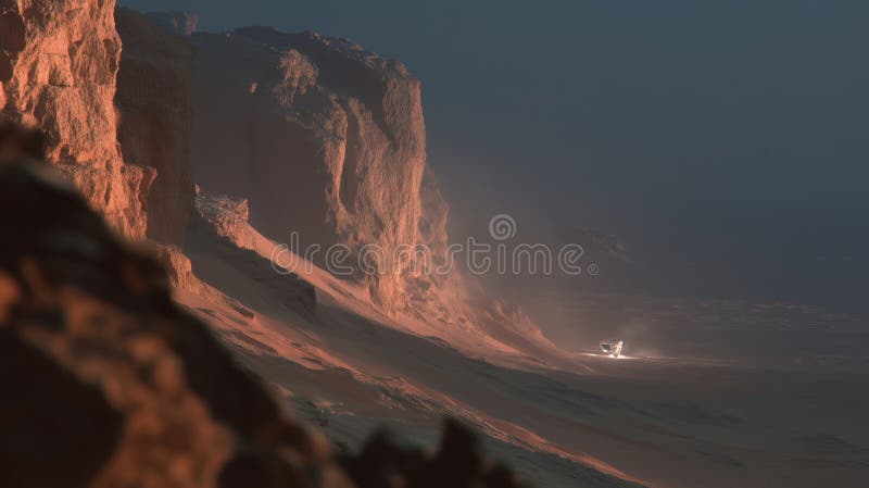 Desert Cliff at Sunset stock photo. Image of barren - 381996752