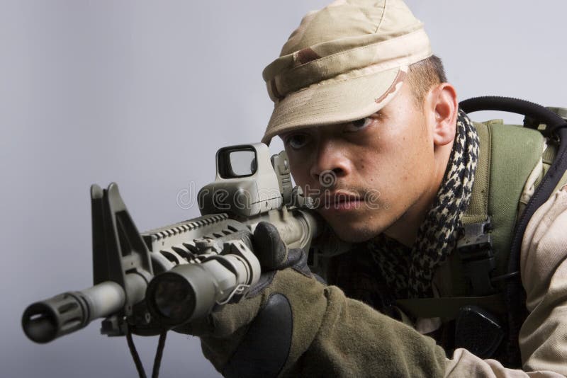 Desert combat army soldier stock image. Image of military - 1031909