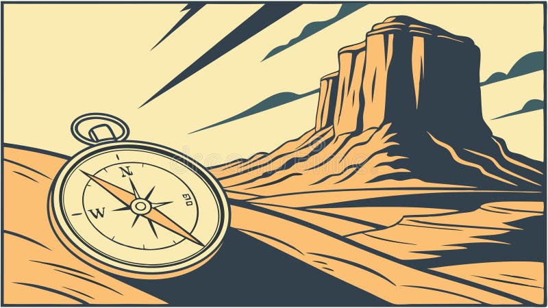 Desert Compass Guiding Tool Stock Illustrations – 2 Desert Compass ...