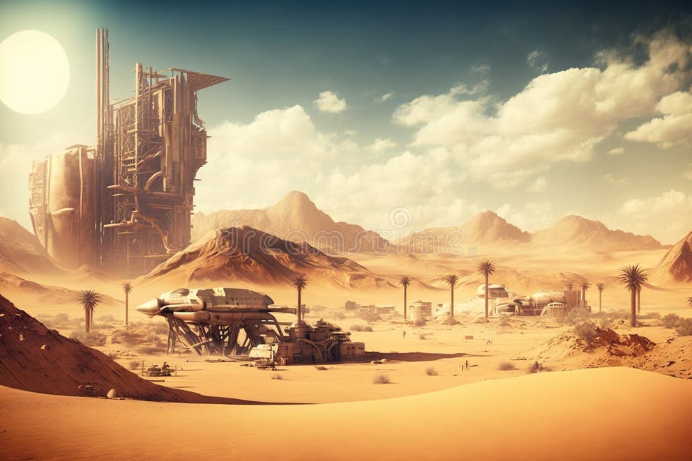 Desert, Created with Generative AI Technology Stock Illustration ...