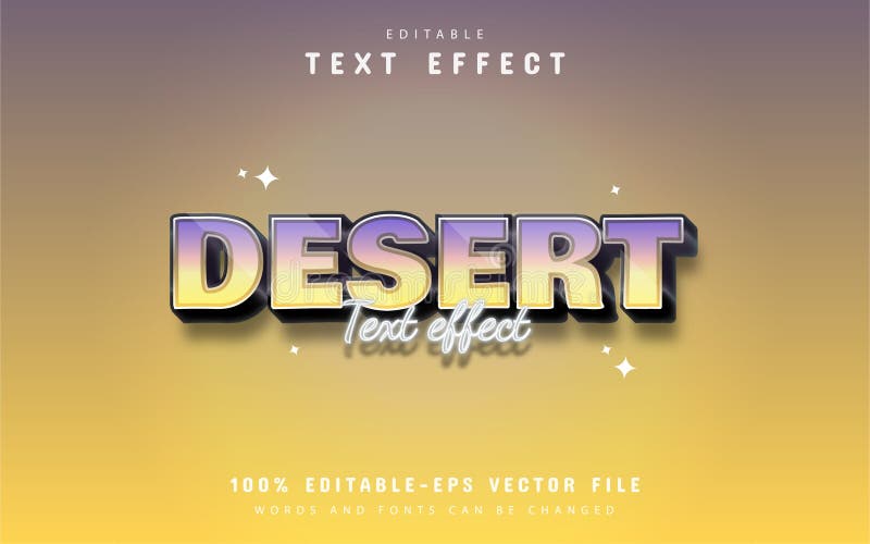 Desert 3d Gadient Style Text Effect Stock Vector - Illustration of background, explosion: 256120610