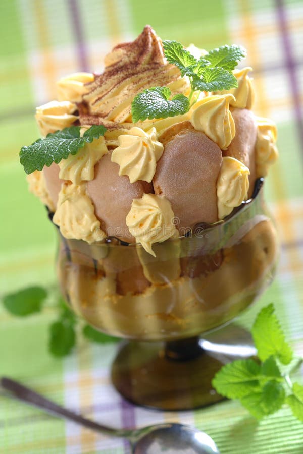 Desert decorated of mint stock image. Image of calories - 2506065
