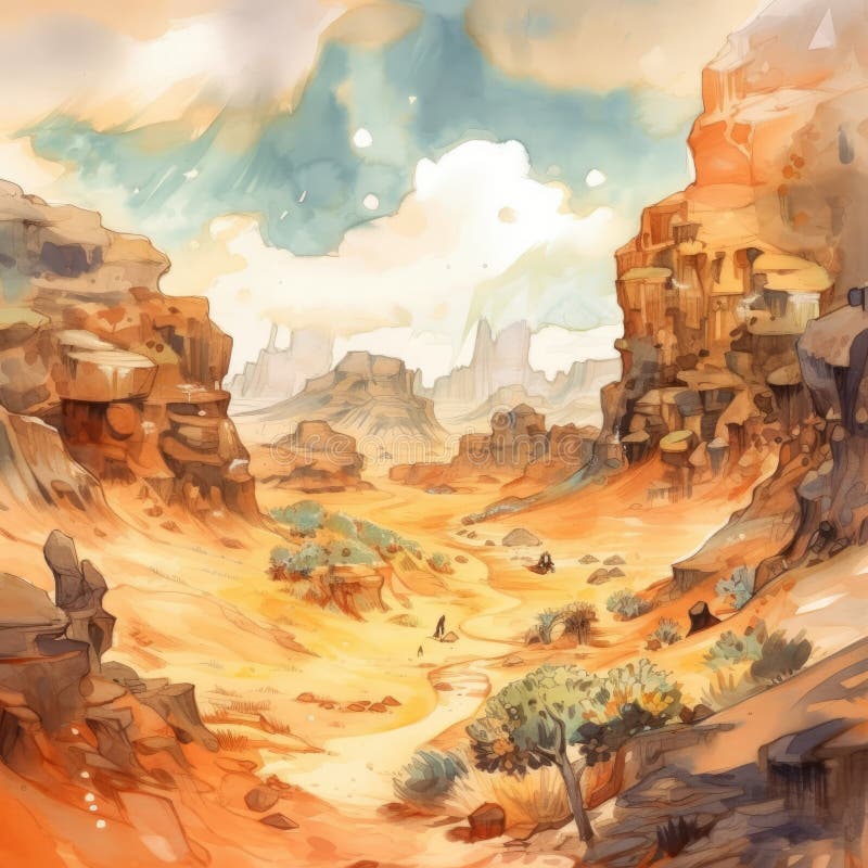 Desert of Desolation stock illustration. Illustration of solitude ...