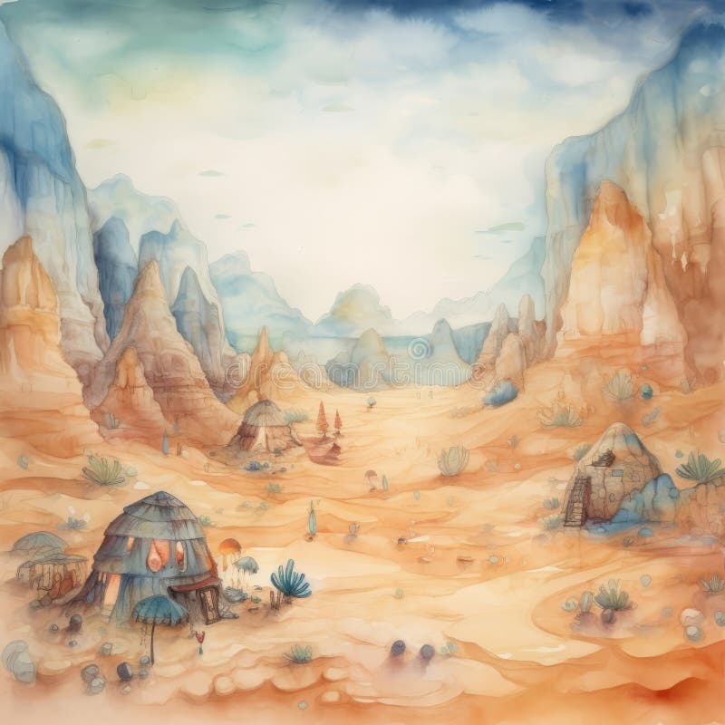Desert of Desolation stock illustration. Illustration of remote - 301761552