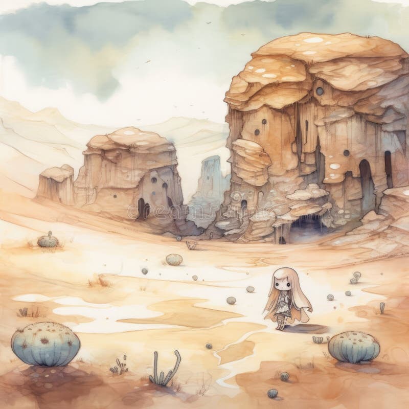 Desert of Desolation stock illustration. Illustration of heat - 301761556