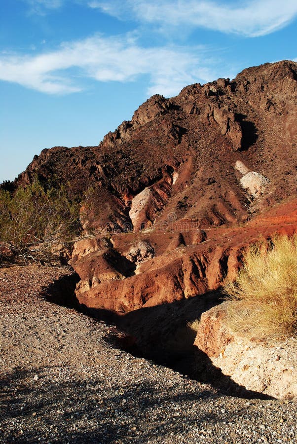 Desert Ditch stock image. Image of rock, dirt, blue, cliff - 25297233