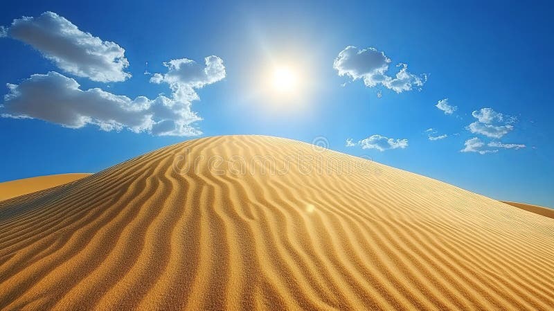 Desert Dune: a Smooth Sand Dune Under the Midday Sun. Stock Image ...
