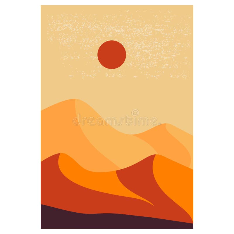 Desert Dunes Background Inspiration. Desert Illustration Vector ...