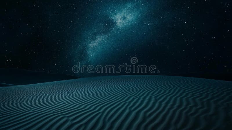 Desert Dunes Beneath a Starry Night Comprise a Breathtaking Celestial Landscape Stock Photo ...