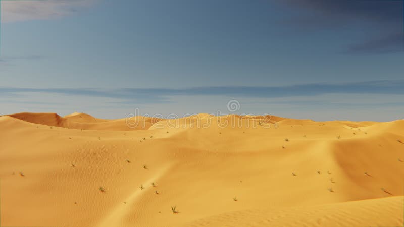 Desert Dunes Yellow Sand, Sandy Landscape. 3d Render Stock Illustration ...