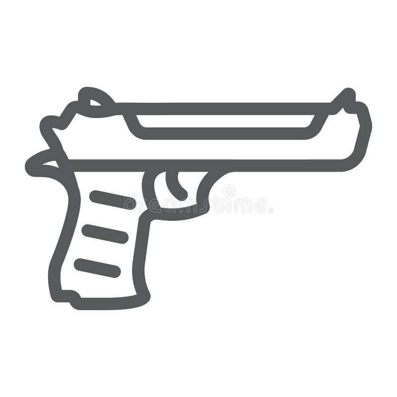 Desert Eagle Gun Line and Glyph Icon, Army and Weapon, Handgun Sign ...