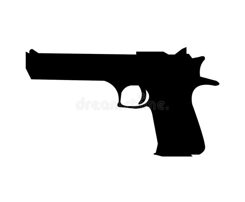 Desert Eagle Gun Silhouette Stock Vector - Illustration of security ...