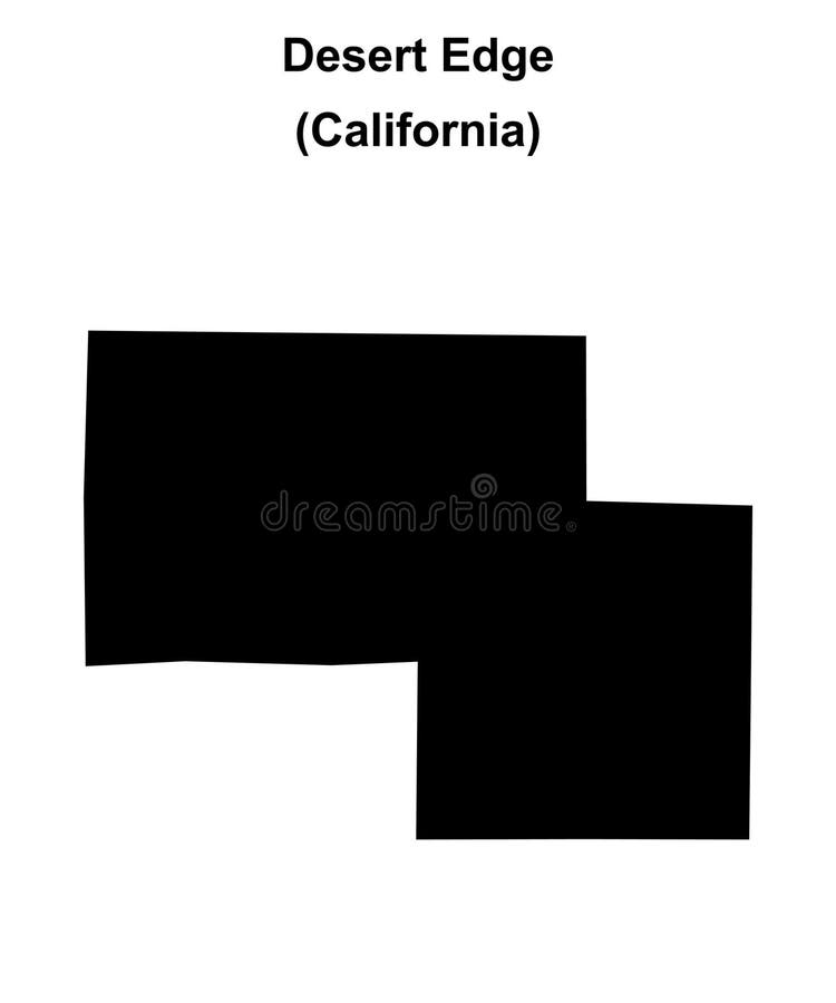 Desert Edge outline map stock vector. Illustration of blank - 386058400